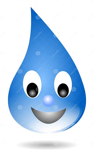 Happy water drop isolated stock illustration. Illustration of drip ...