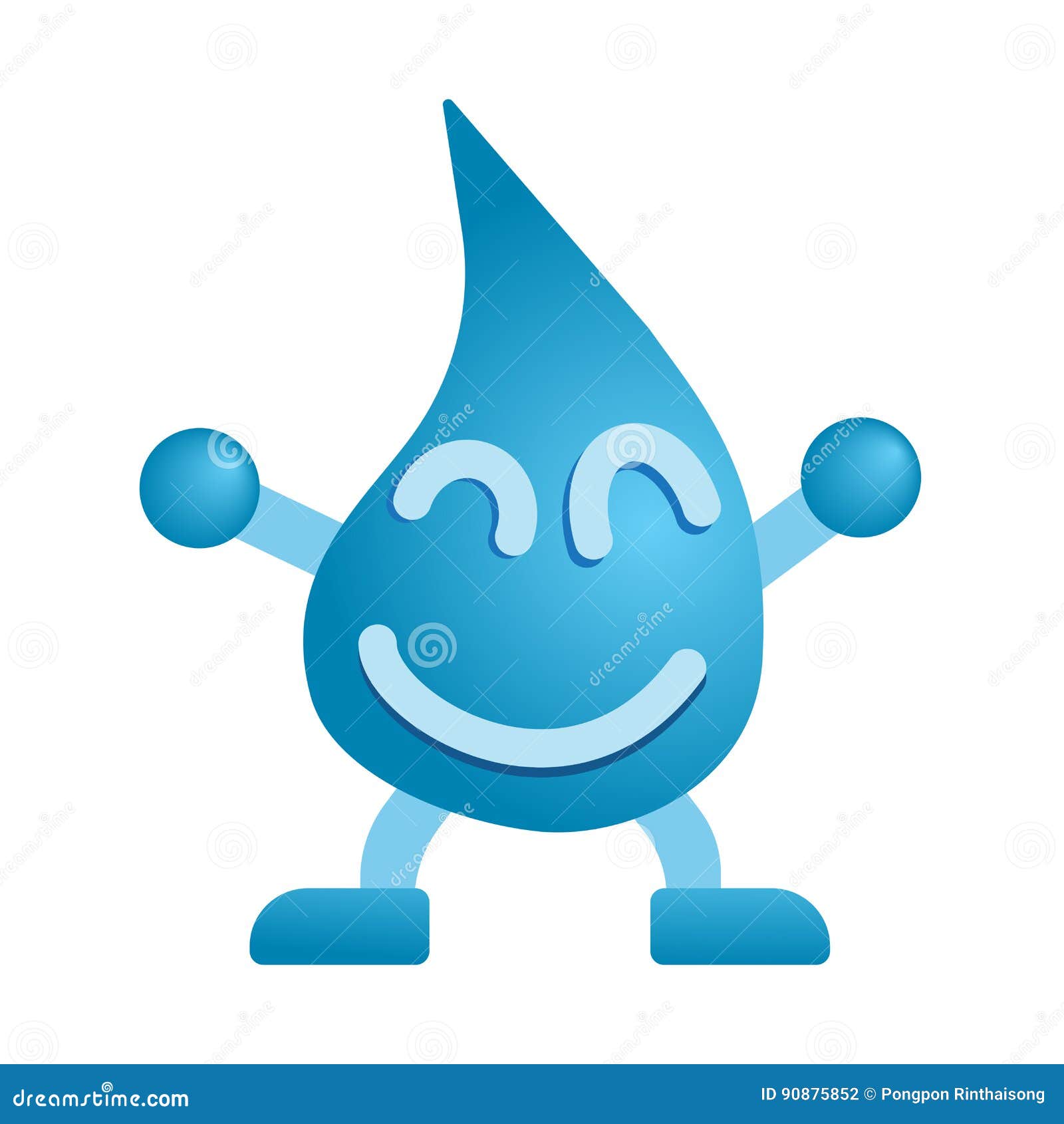 Happy water mascot stock vector. Illustration of logo - 90875852