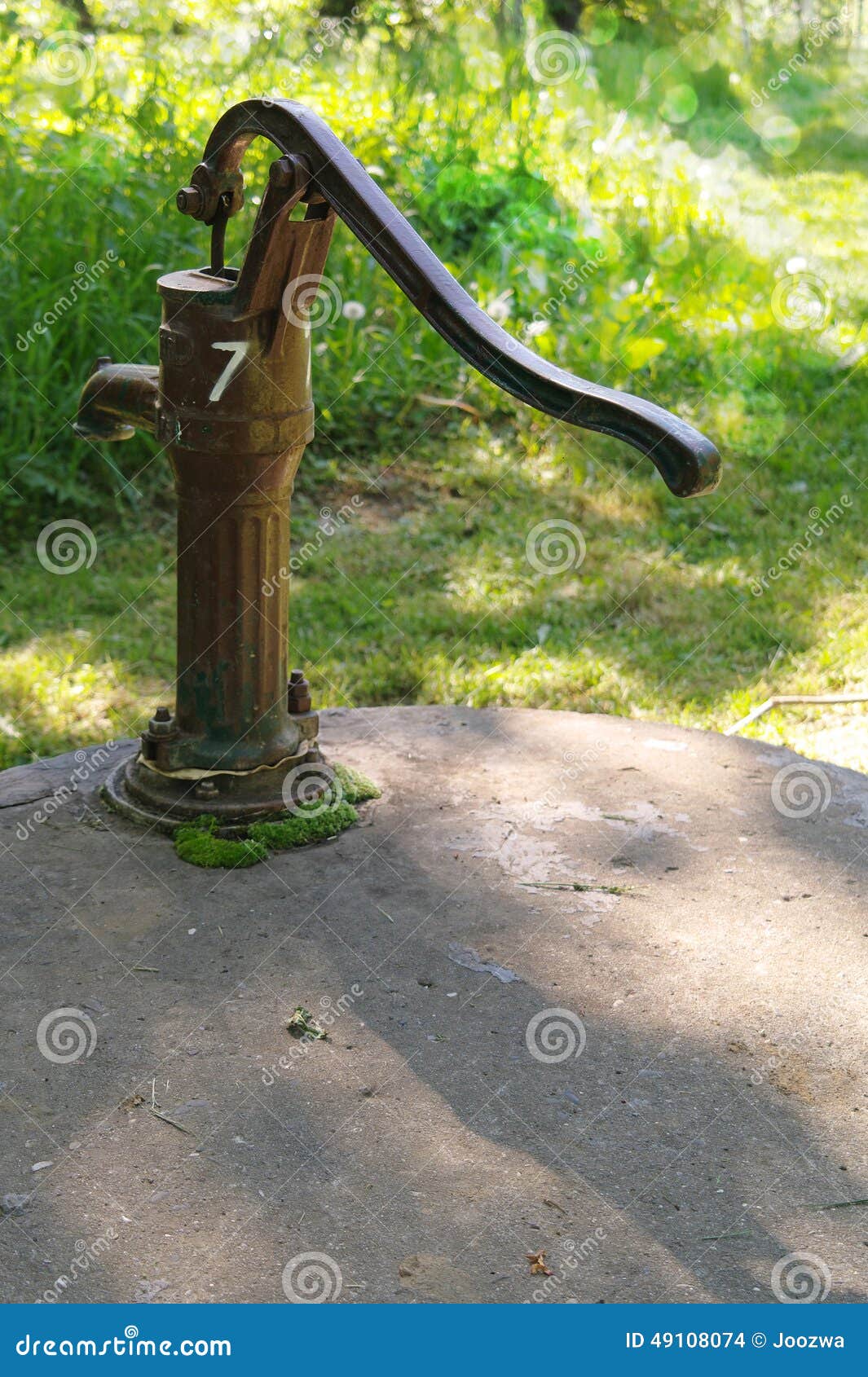Happy water well pump stock photo. Image of garden, hand - 49108074