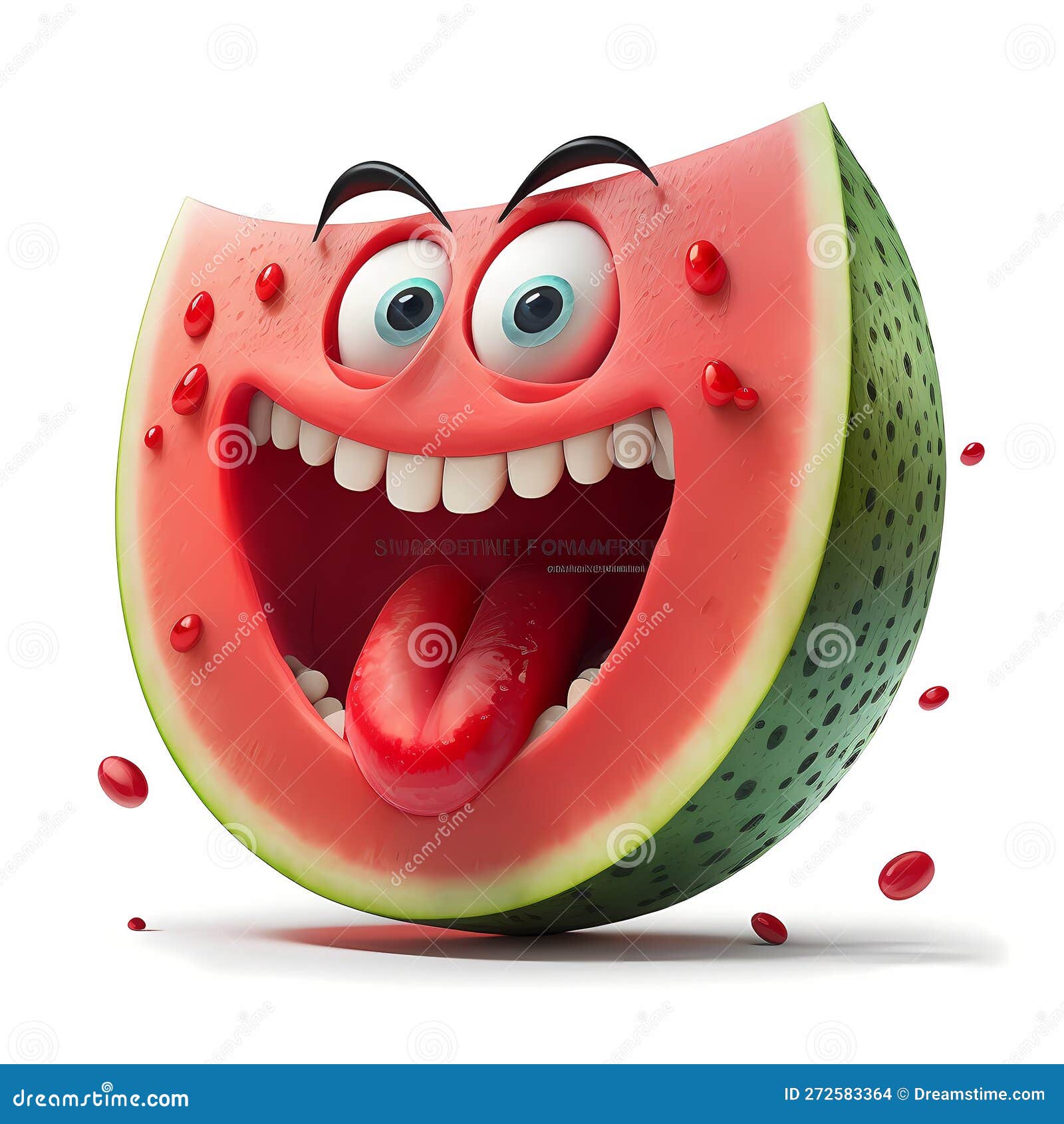 Happy Watermelon Cartoon. Generative AI Stock Photo - Image of diet ...