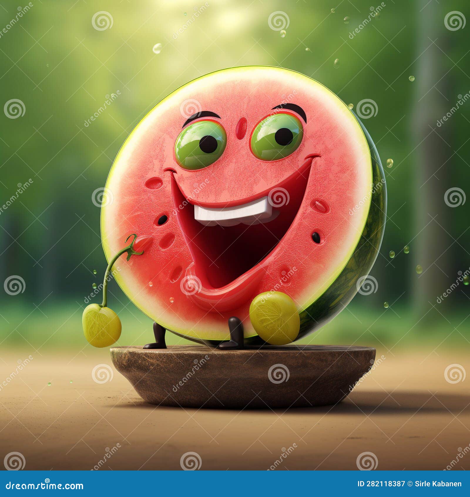 Happy Watermelon Illustration. Stock Illustration - Illustration of ...