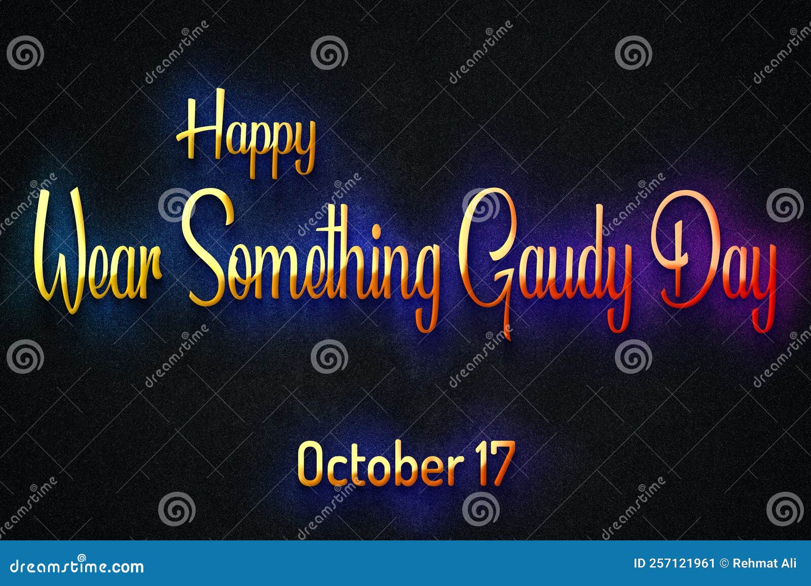 Happy Wear Something Gaudy Day, October 17, Empty Space for Text, Copy ...