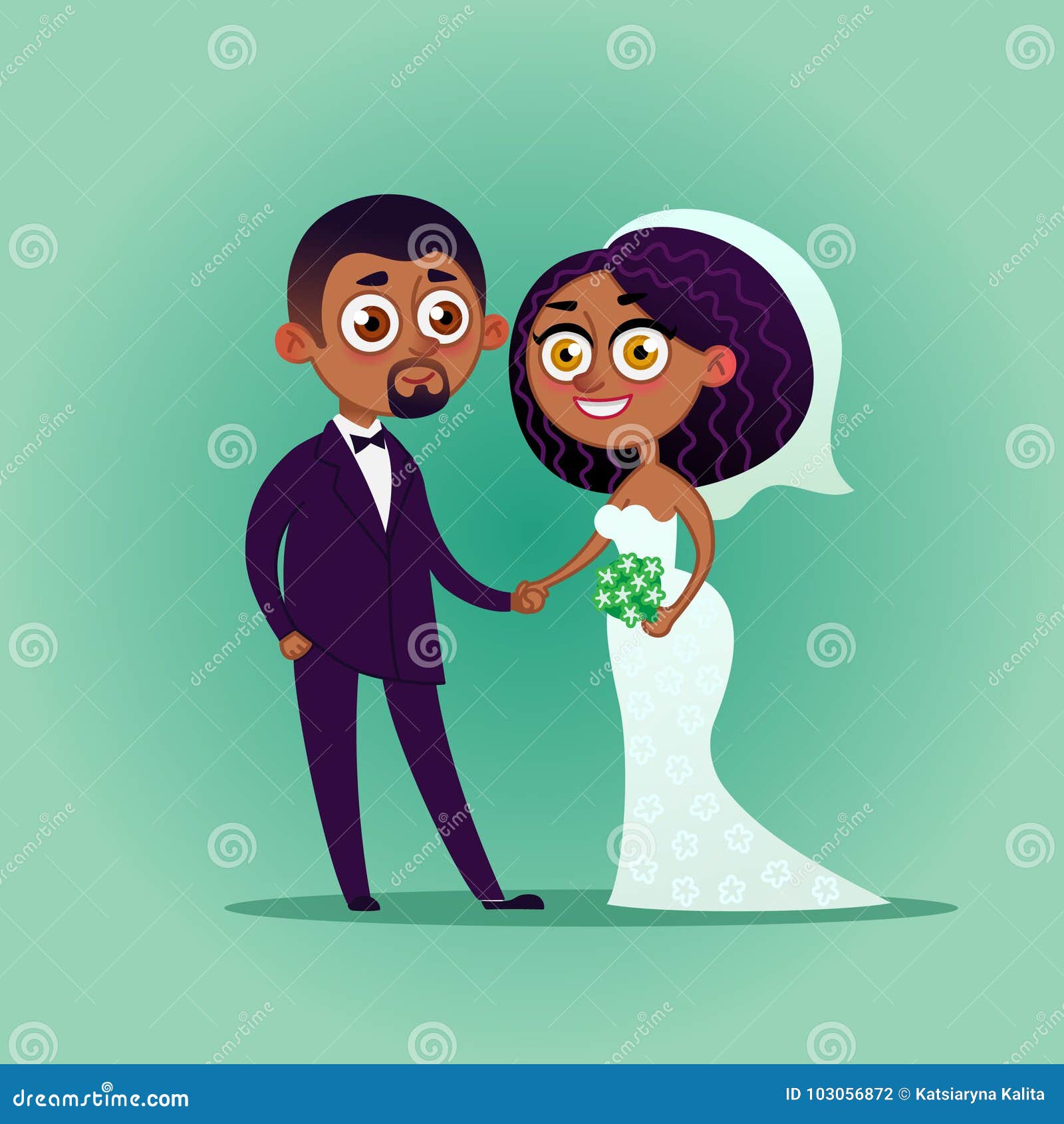 Happy Wedding Couple Stock Vector Illustration Of Date 103056872