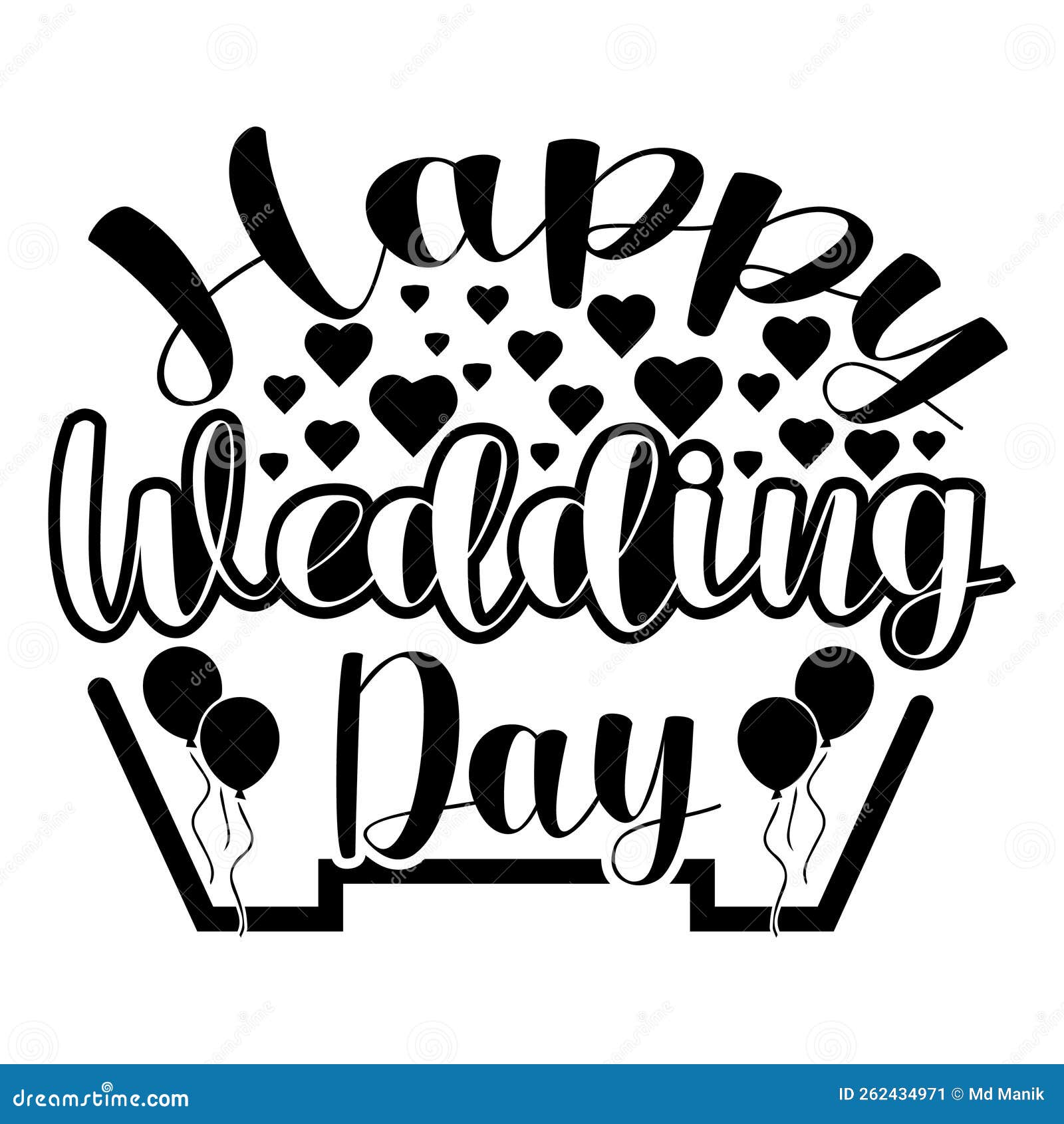 Happy Wedding Day stock vector. Illustration of greeting - 262434971