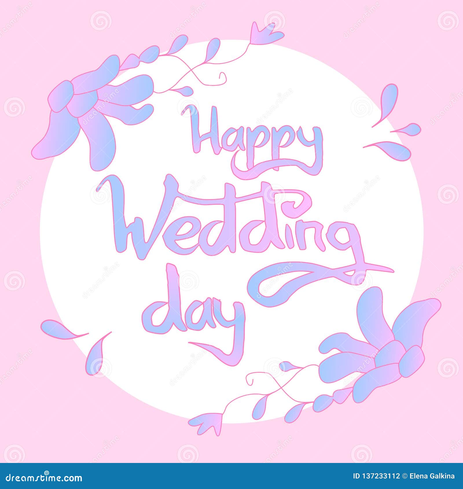 Happy Wedding Day Lettering Stock Vector - Illustration of letters ...