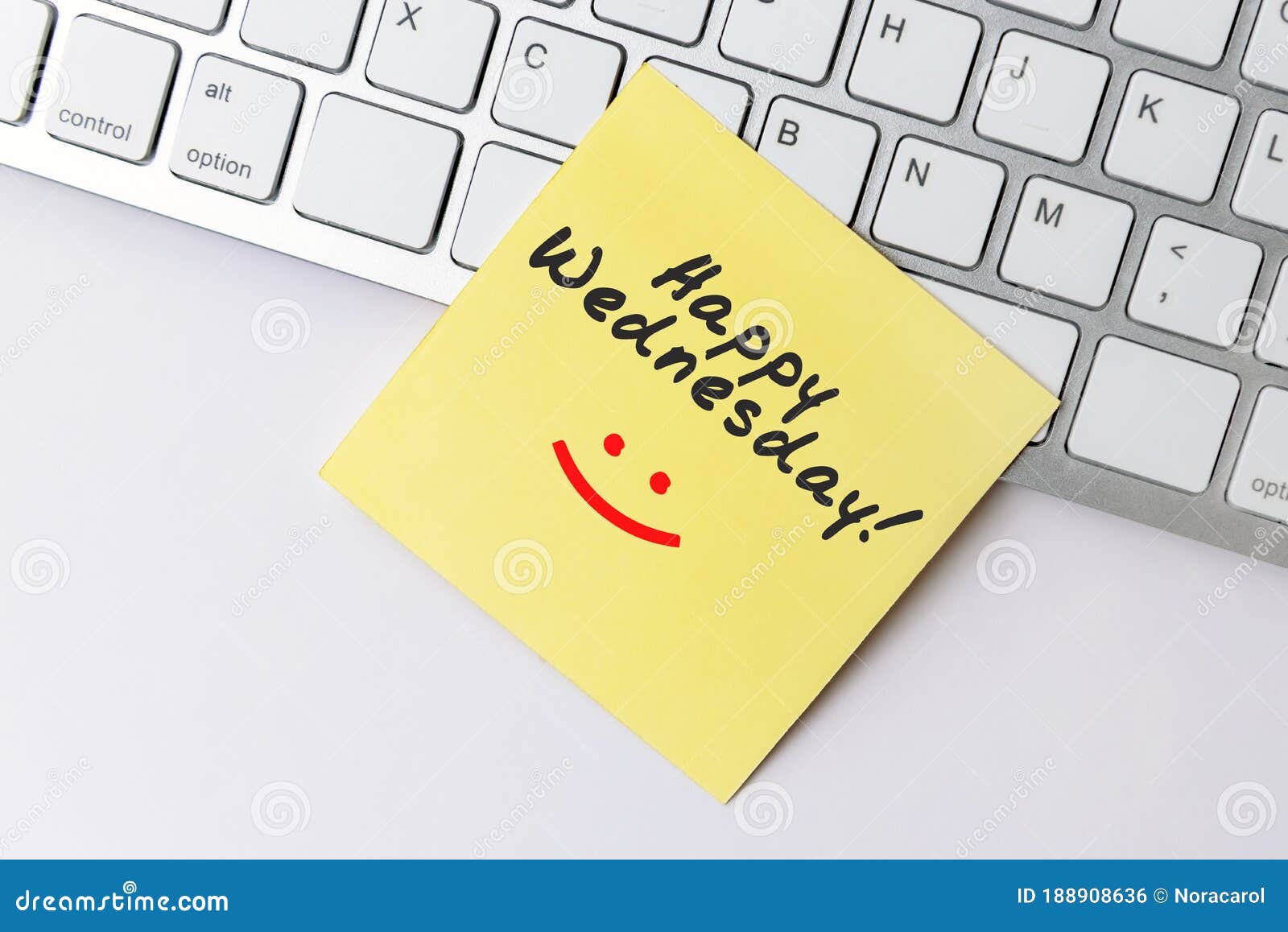 Happy Wednesday Text on Yellow Paper Note Stock Photo - Image of ...