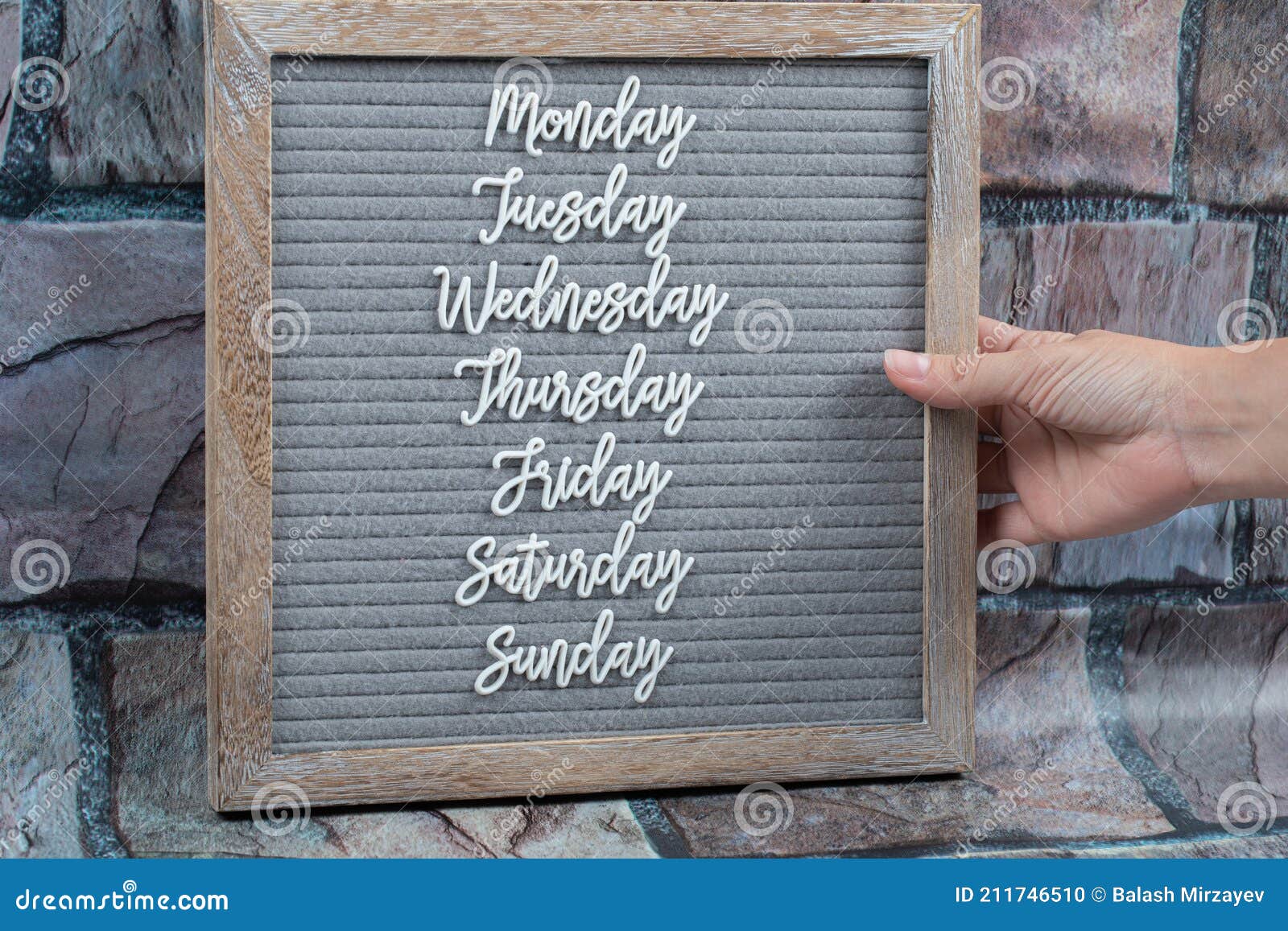 Happy Weekdays Posters Embedded on Grey Background Stock Photo - Image ...