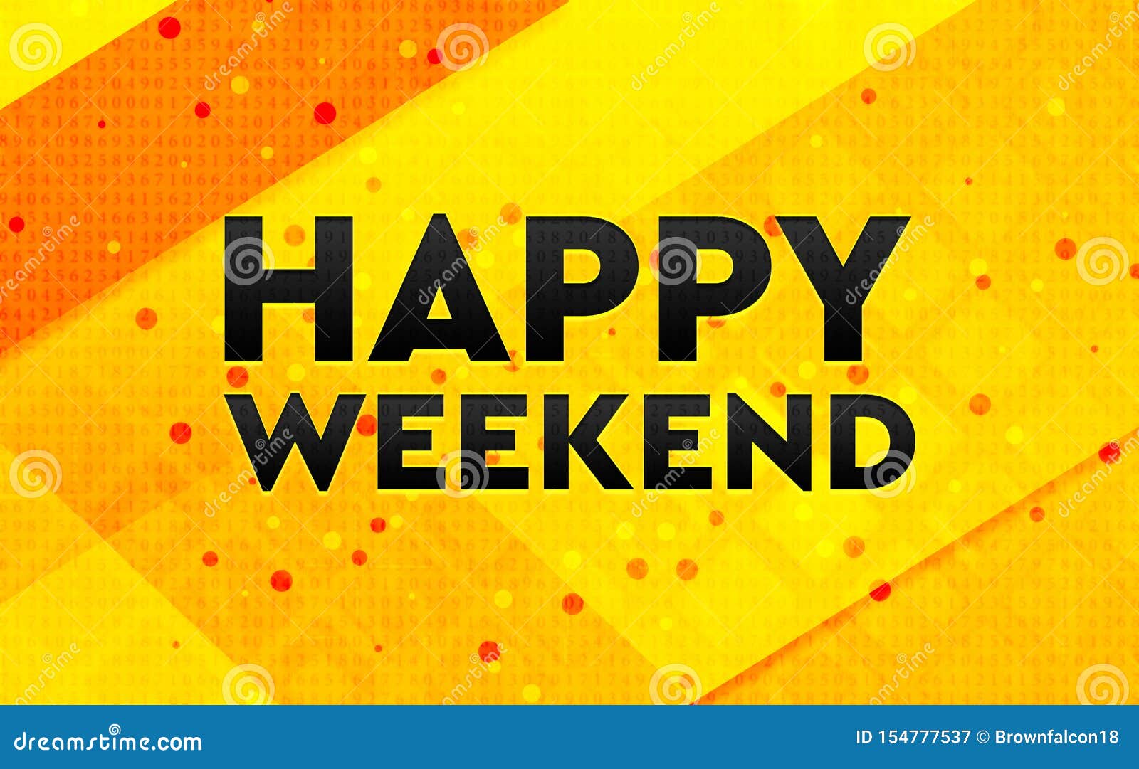 Happy Weekend Abstract Digital Banner Yellow Background Stock ...