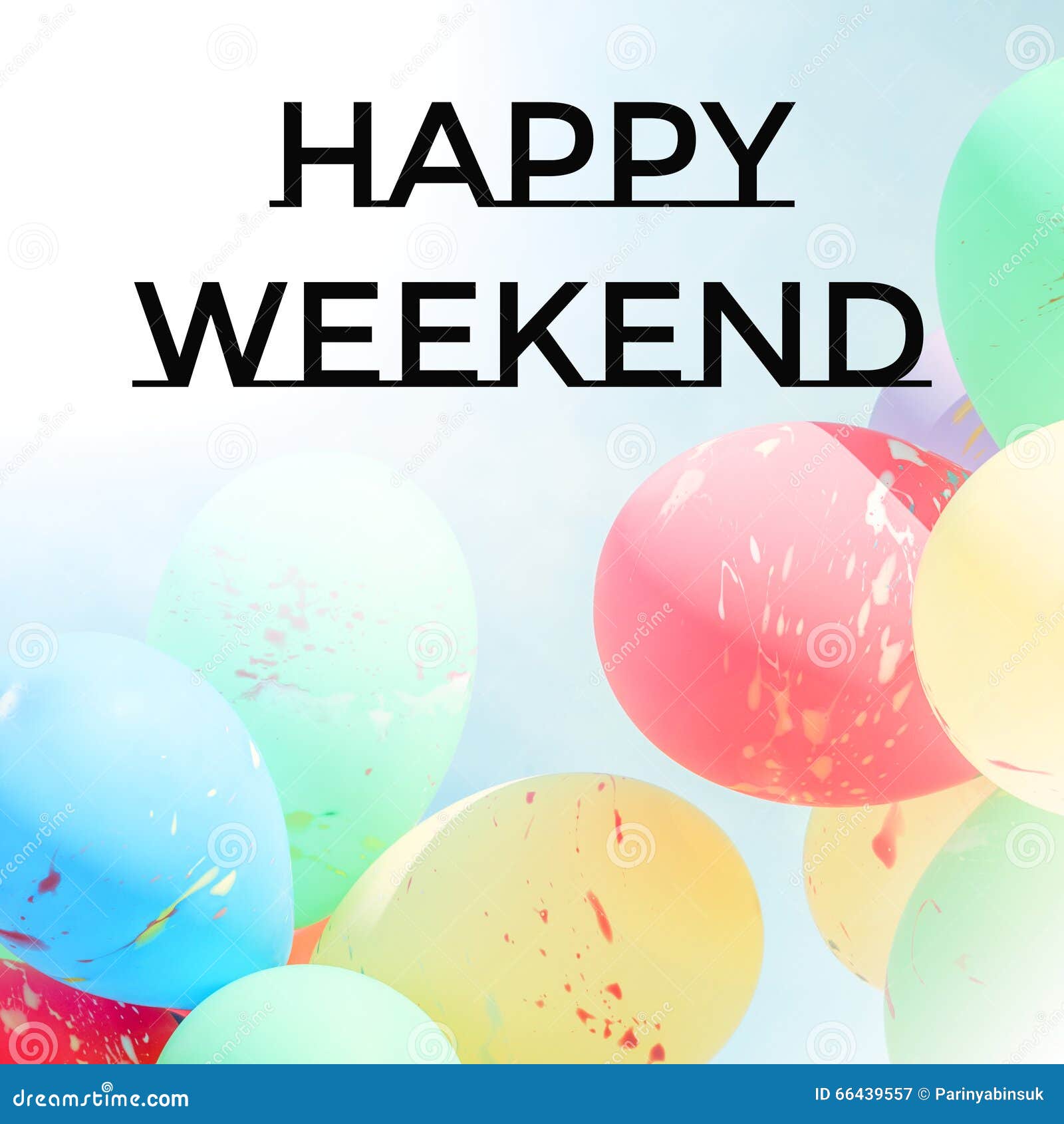 Happy Weekend with Balloons Background Stock Image - Image of sunday ...