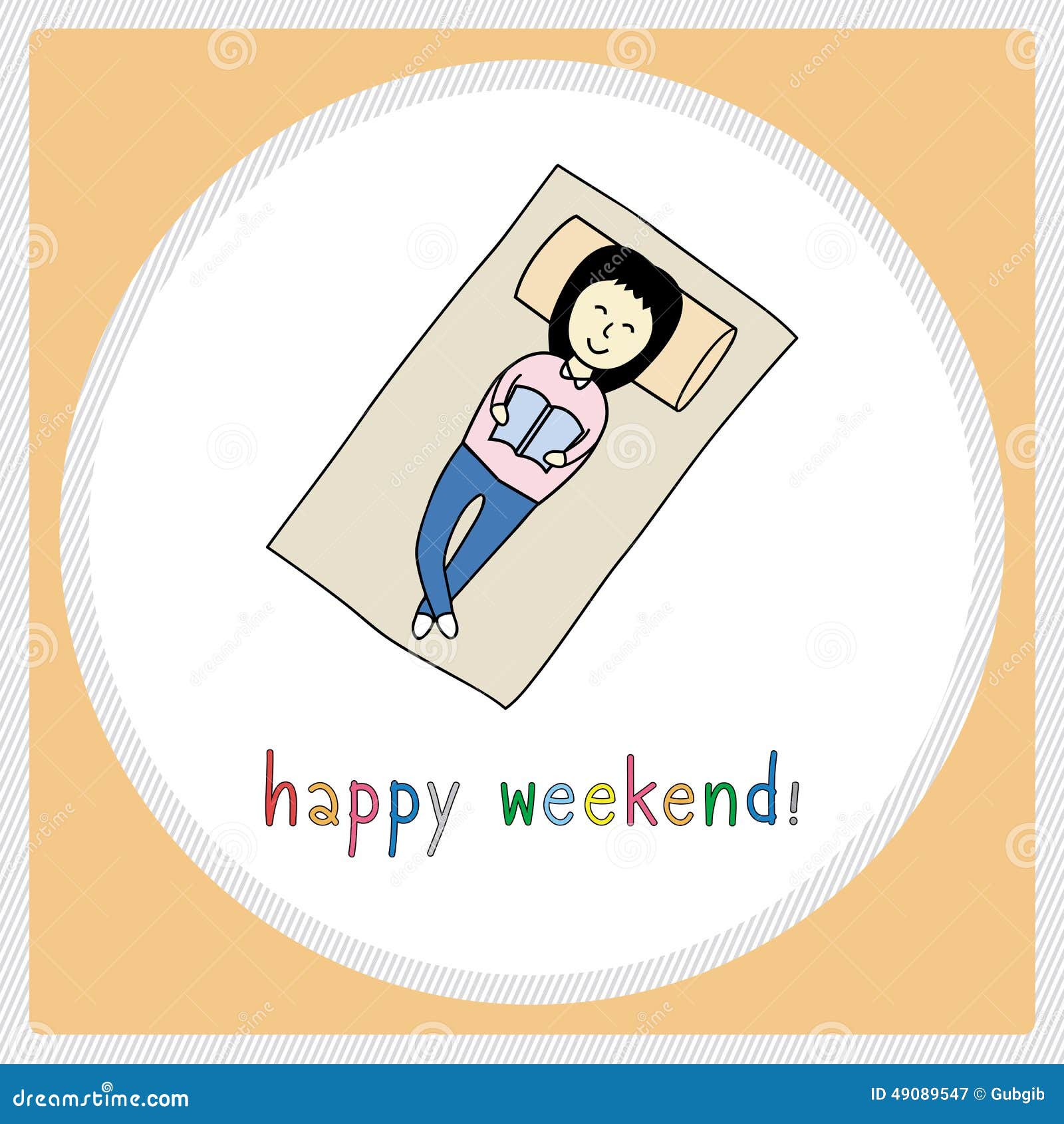 Happy weekend girl1 stock vector. Illustration of greeting - 49089547