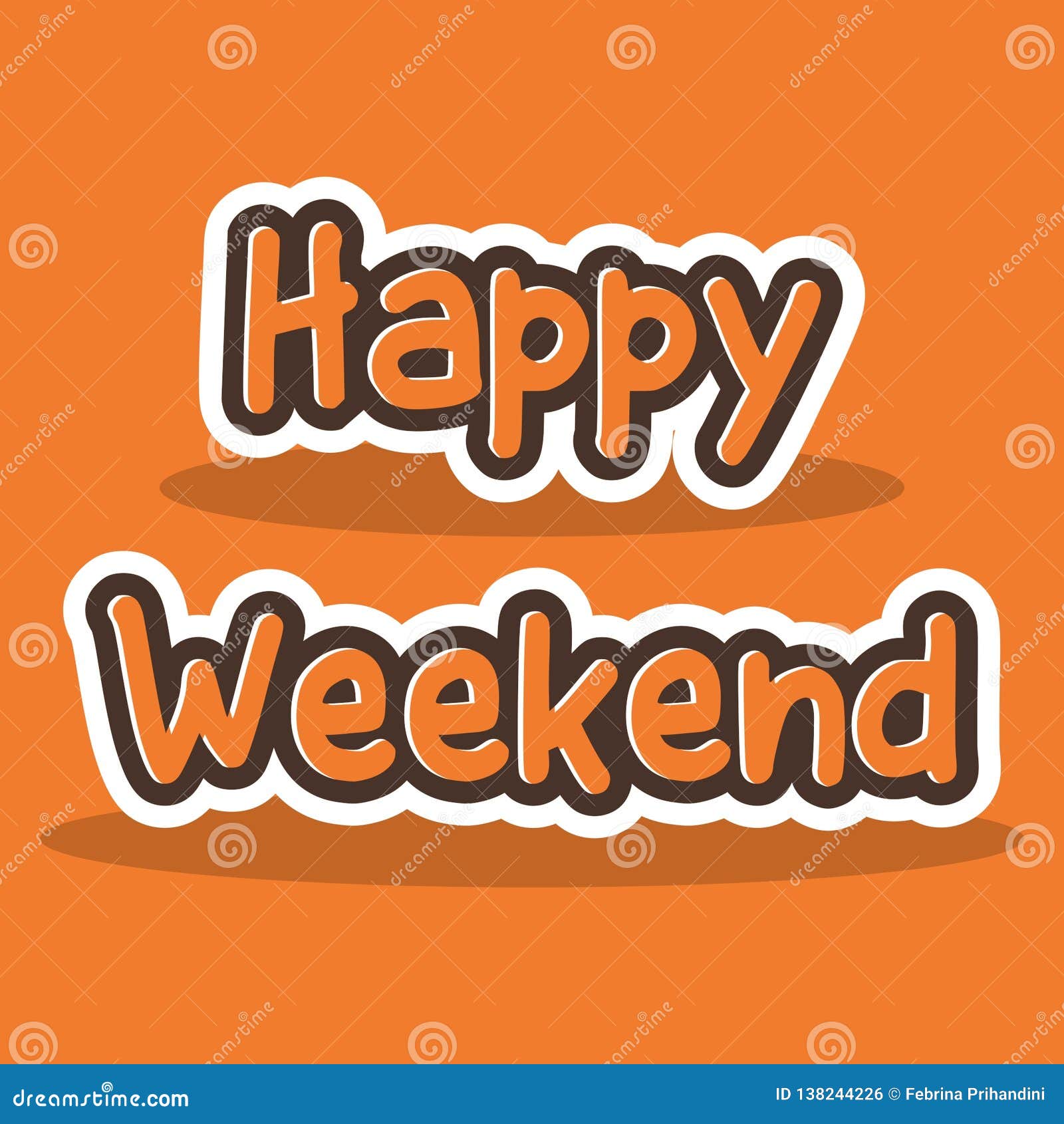 Happy Weekend Lettering Typography Poster Stock Illustration ...