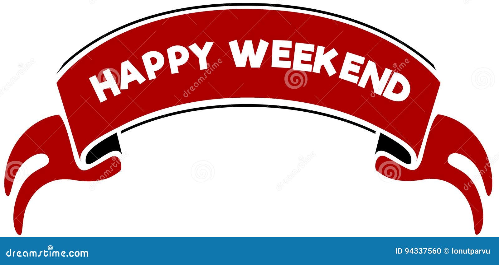 HAPPY WEEKEND on red band. stock illustration. Illustration of text ...
