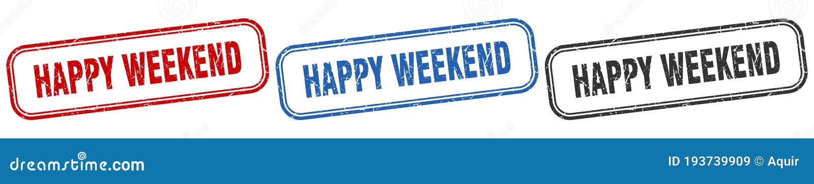 Happy Weekend Square Isolated Sign Set. Happy Weekend Stamp Stock ...