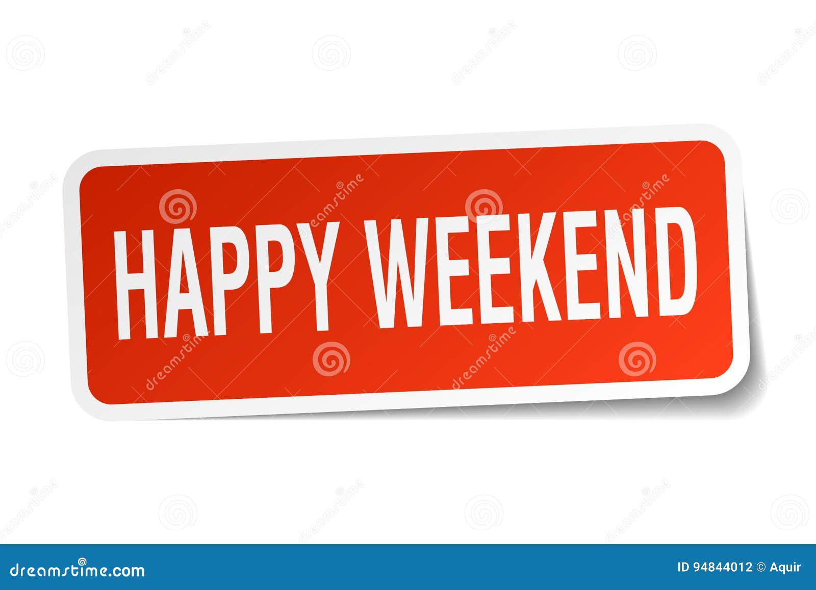 Happy Weekend Square Sticker Stock Vector - Illustration of label ...