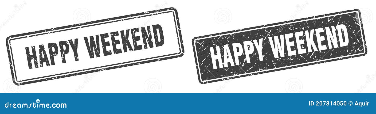 Happy Weekend Stamp Set. Happy Weekend Square Grunge Sign Stock Vector ...