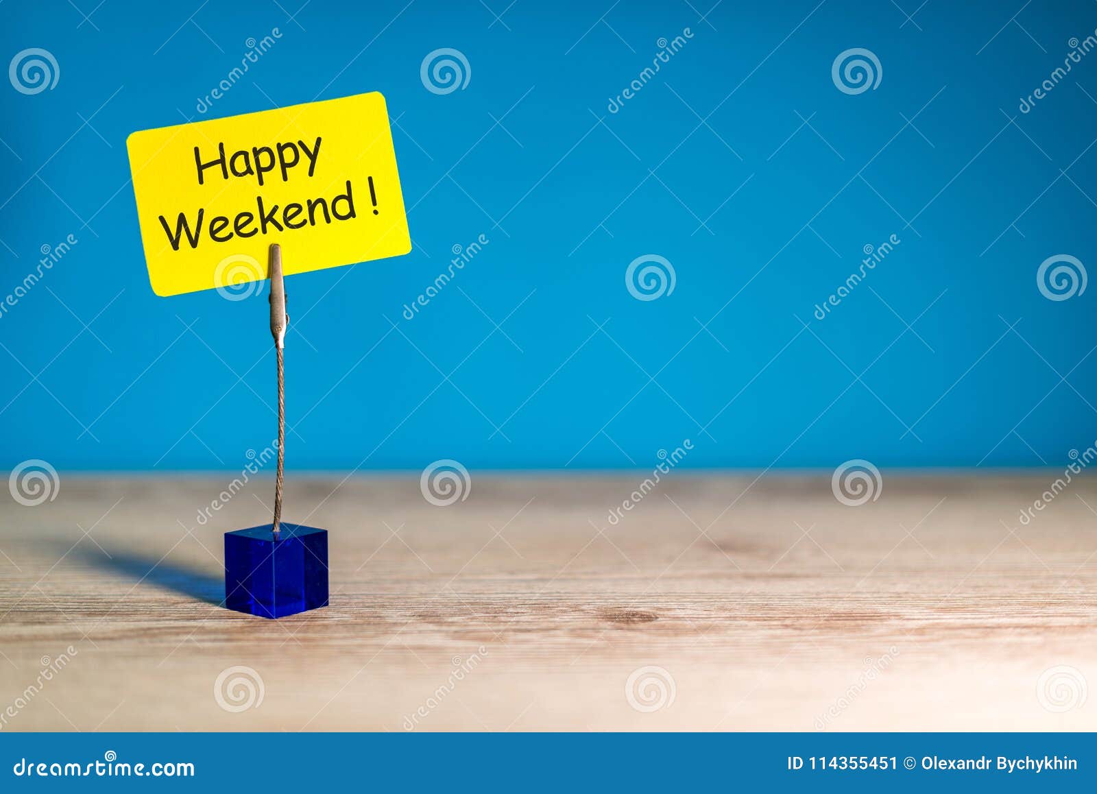 Happy Weekend Words on Little Tag at Work Office Place with Empty Space ...