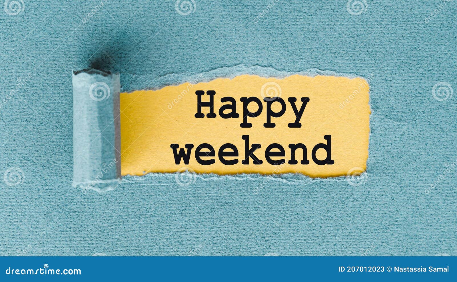 HAPPY WEEKEND Words Written Under Ripped and Torn Paper Stock Image ...