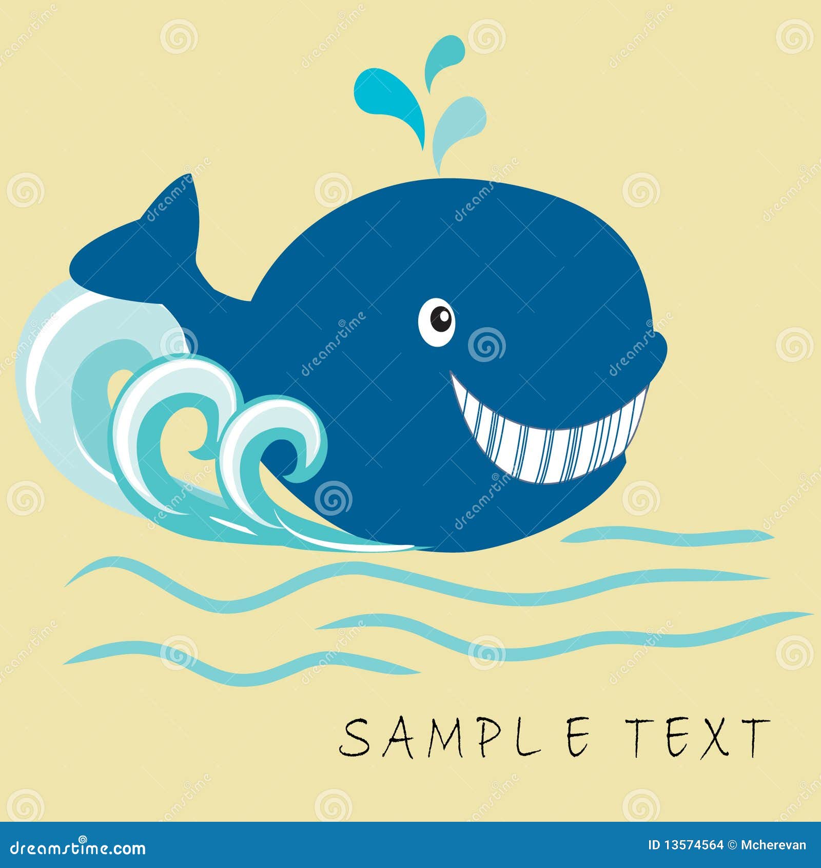 Happy whale stock vector. Illustration of wild, happy - 13574564