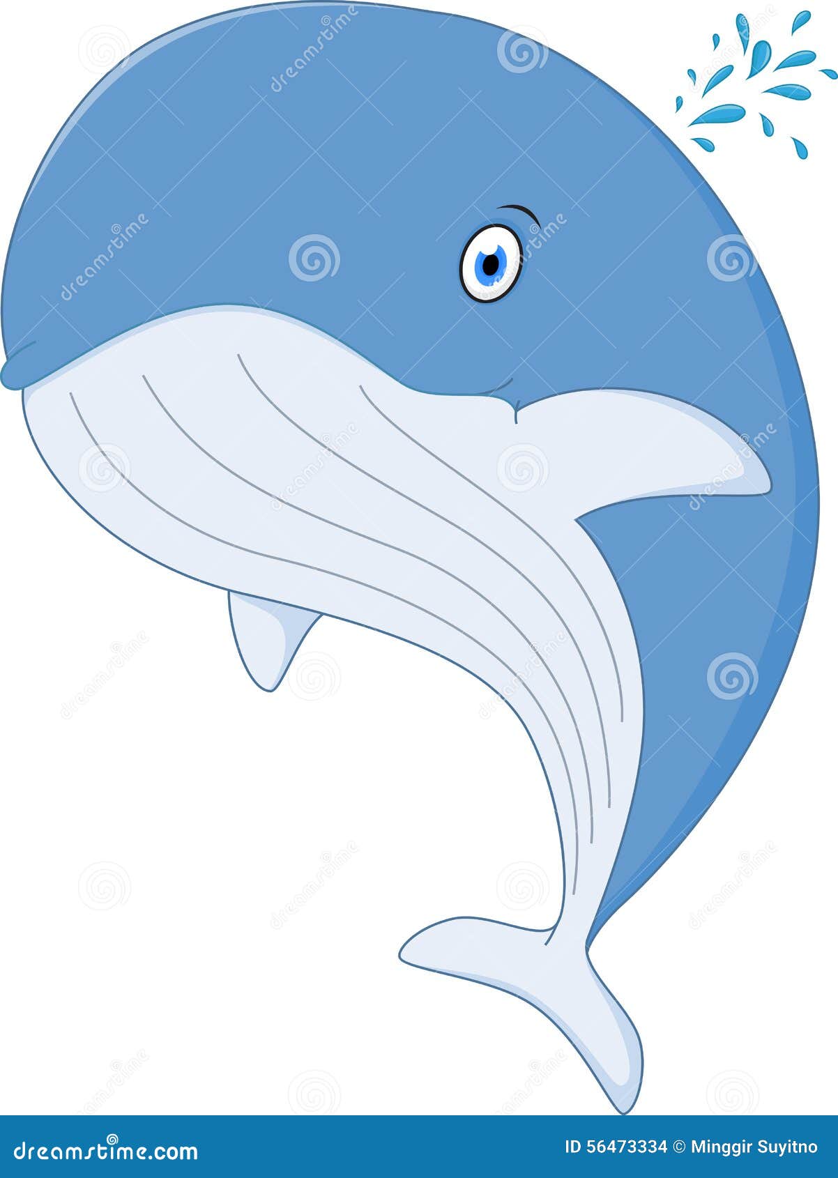 Happy whale cartoon stock vector. Illustration of whale - 56473334