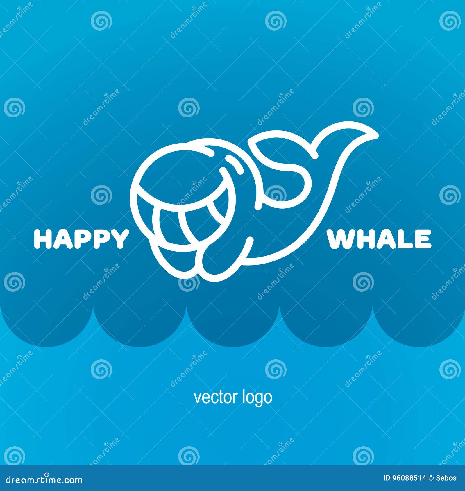 Happy Whale Logo Design. Vector Illustration Stock Vector ...