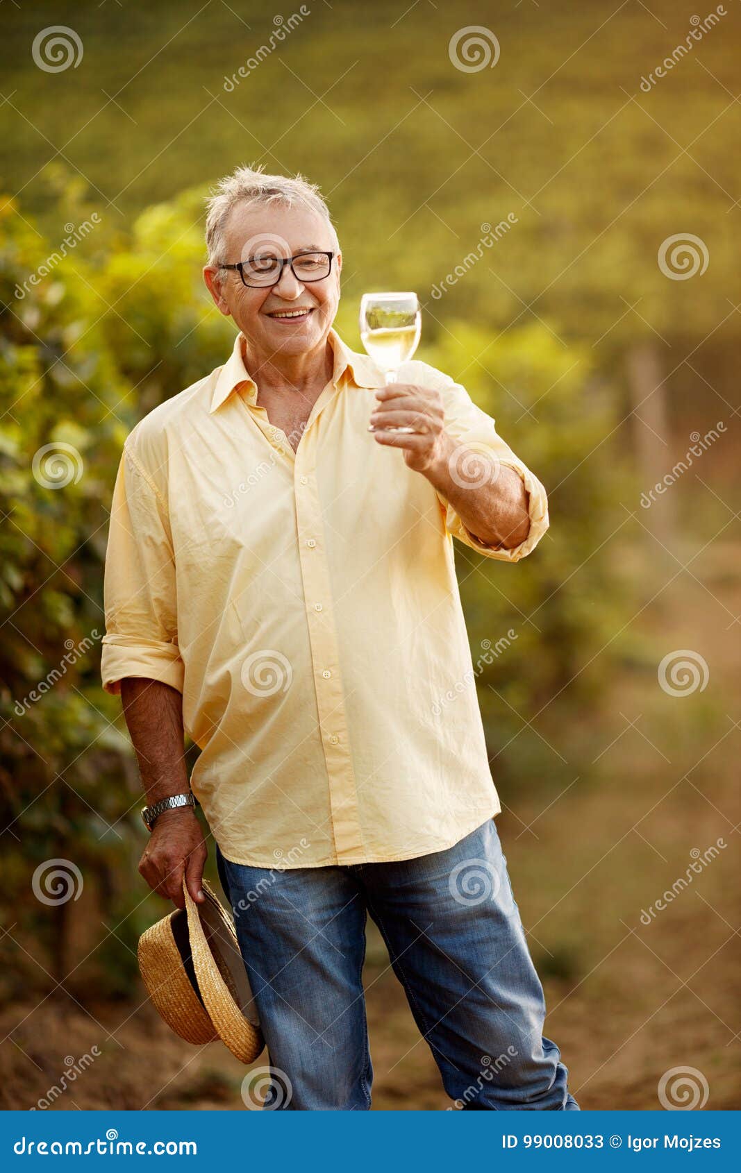 Happy Winemaker Tasting Wine in Vineyard Stock Image - Image of alcohol ...