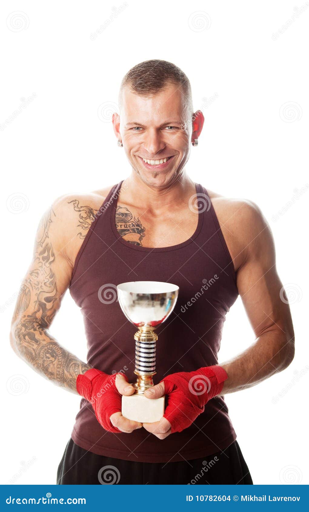 Happy winner stock photo. Image of tattoo, championship - 10782604