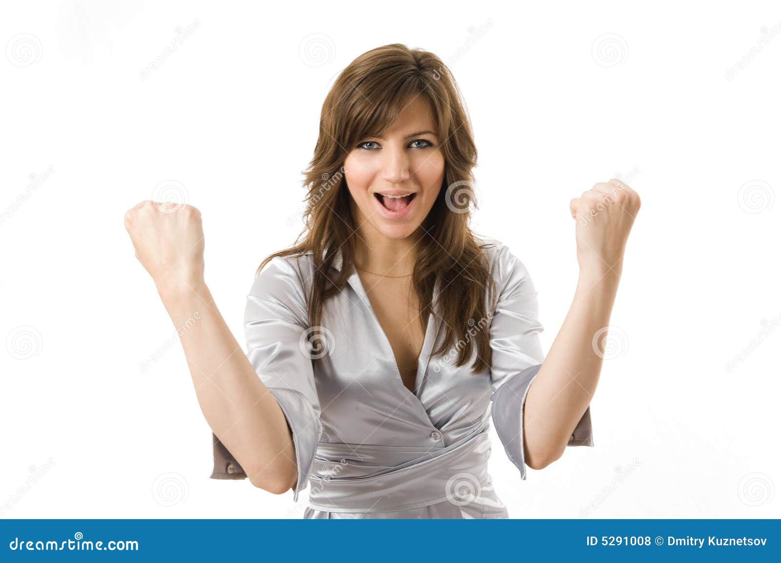 Man Happy Winner Rich Hold Pile Of Dollar Banknotes Blue Background ...