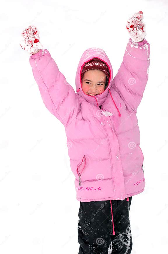 Happy winter stock image. Image of snow, glove, hurray - 3955695