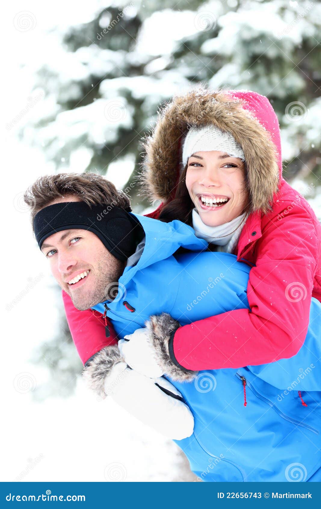 Happy winter couple stock image. Image of lifestyle, nature - 22656743