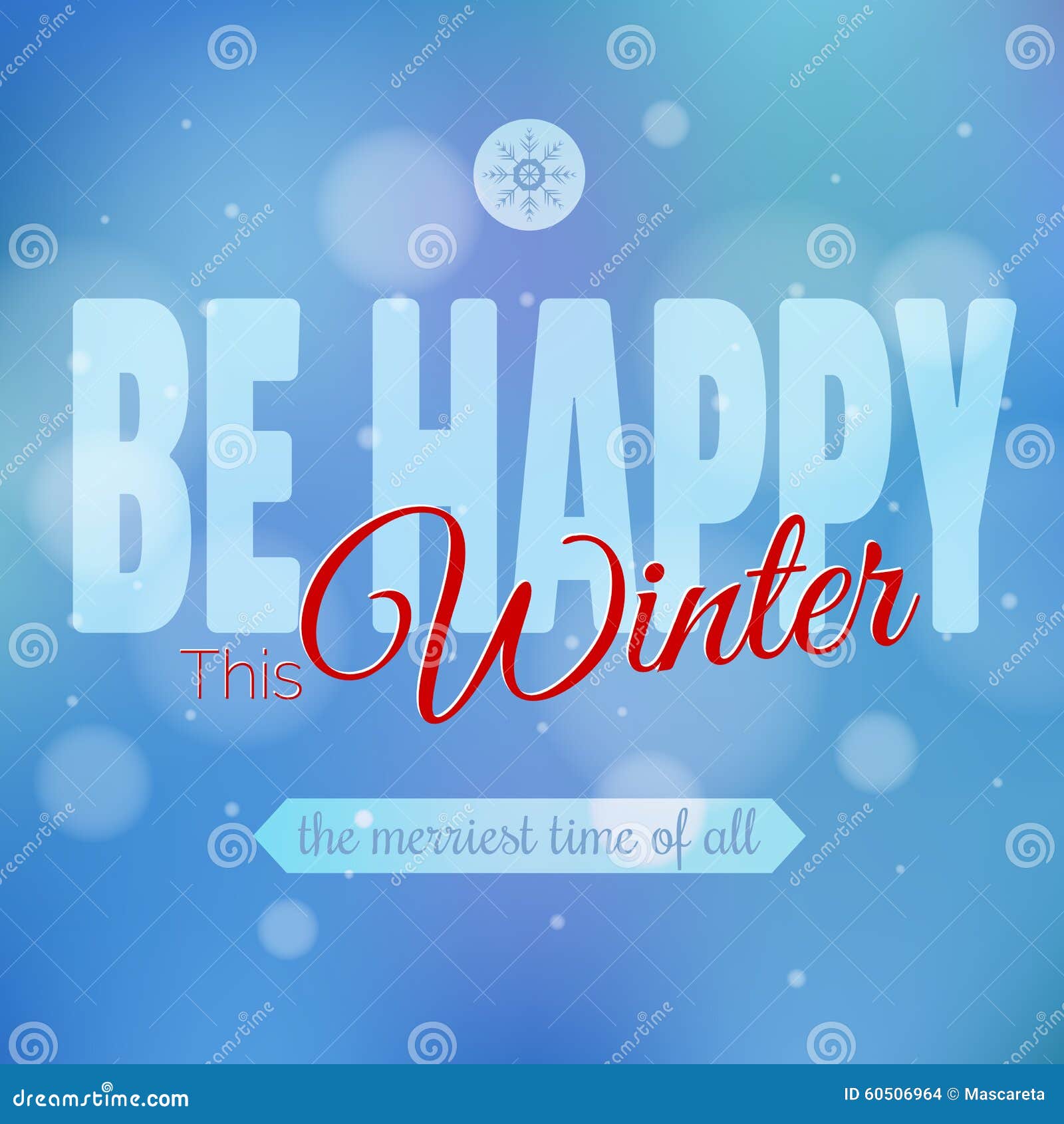 Happy Winter Motivation Poster Design, Modern Stock Vector ...
