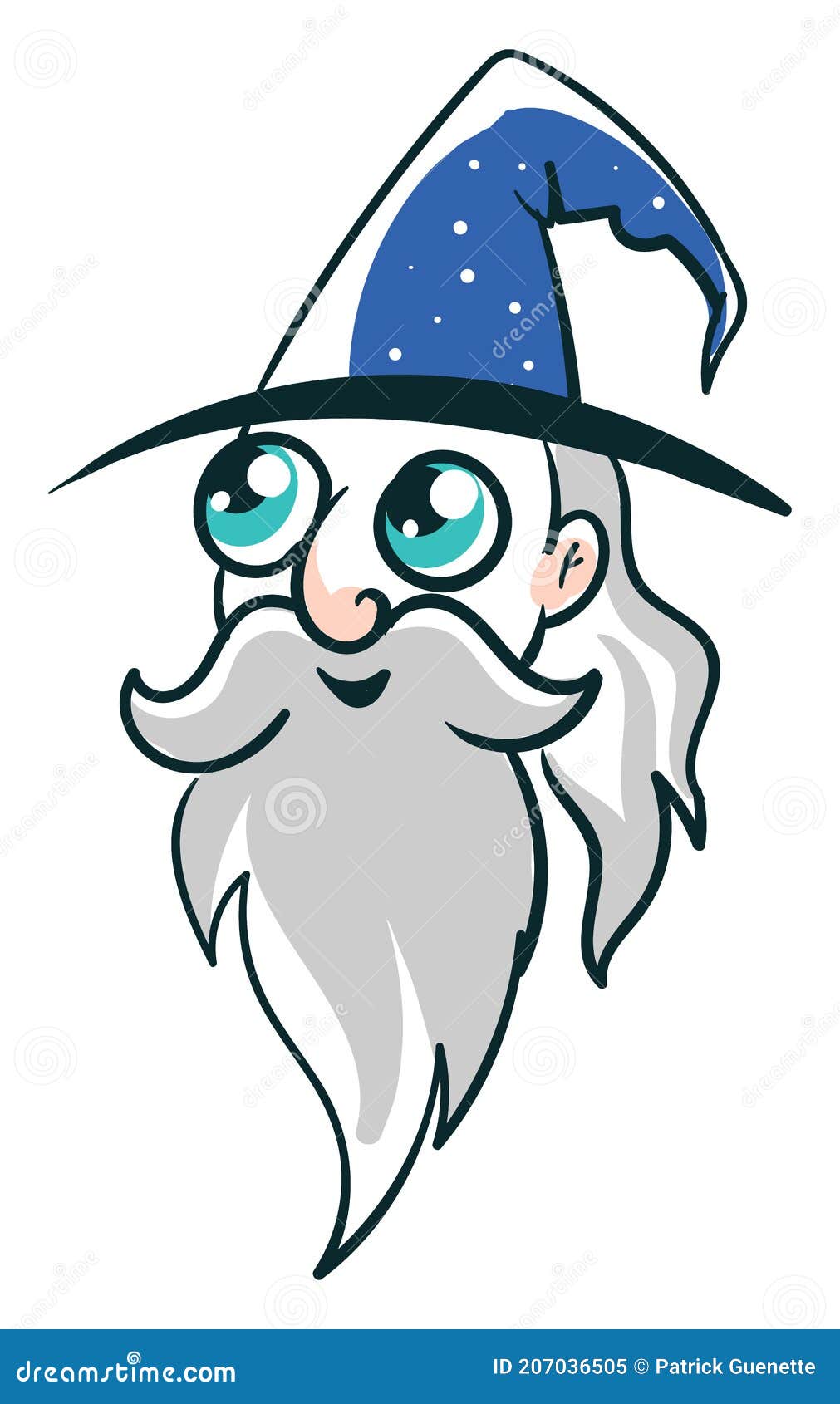 Happy Wizard, Illustration, Vector | CartoonDealer.com #207036505