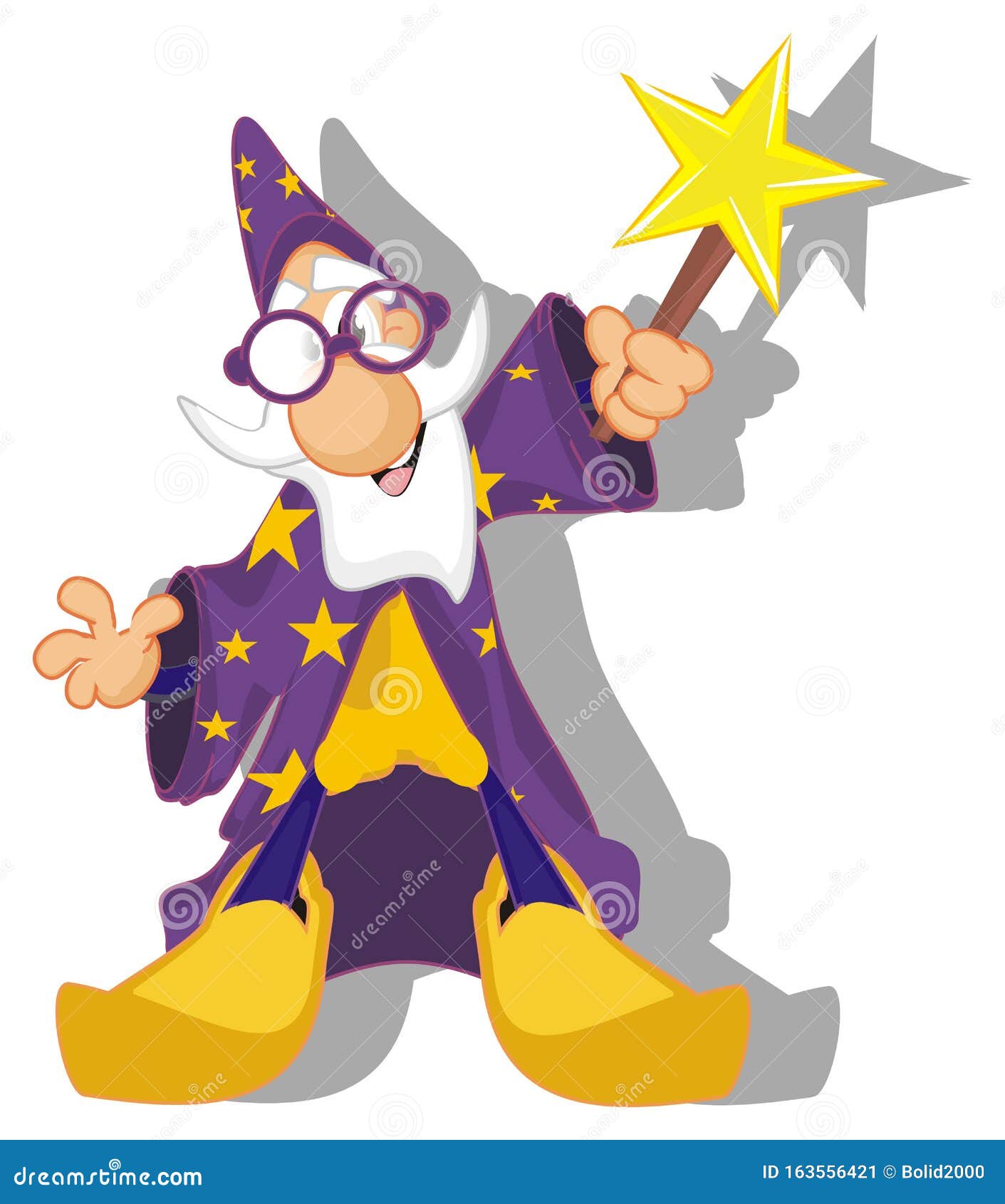 Happy Wizard Coloring Page For Kids Halloween Party Vector Illustration ...