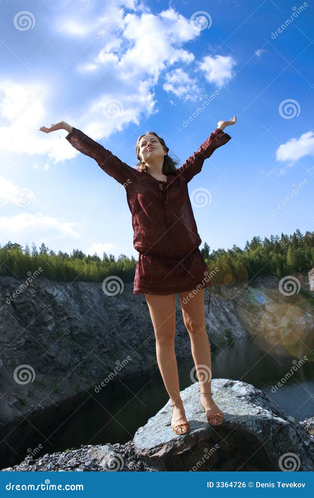 Happy woman stock photo. Image of arms, enjoyment, copy - 3364726