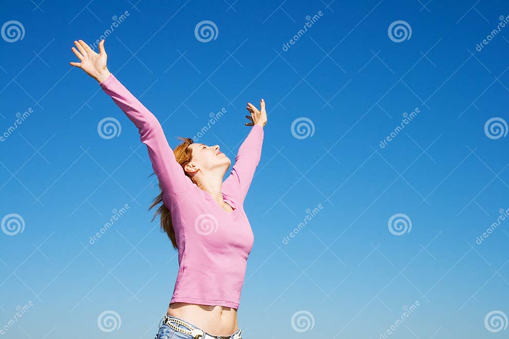 Happy woman stock image. Image of carefree, glad, cool - 3406233