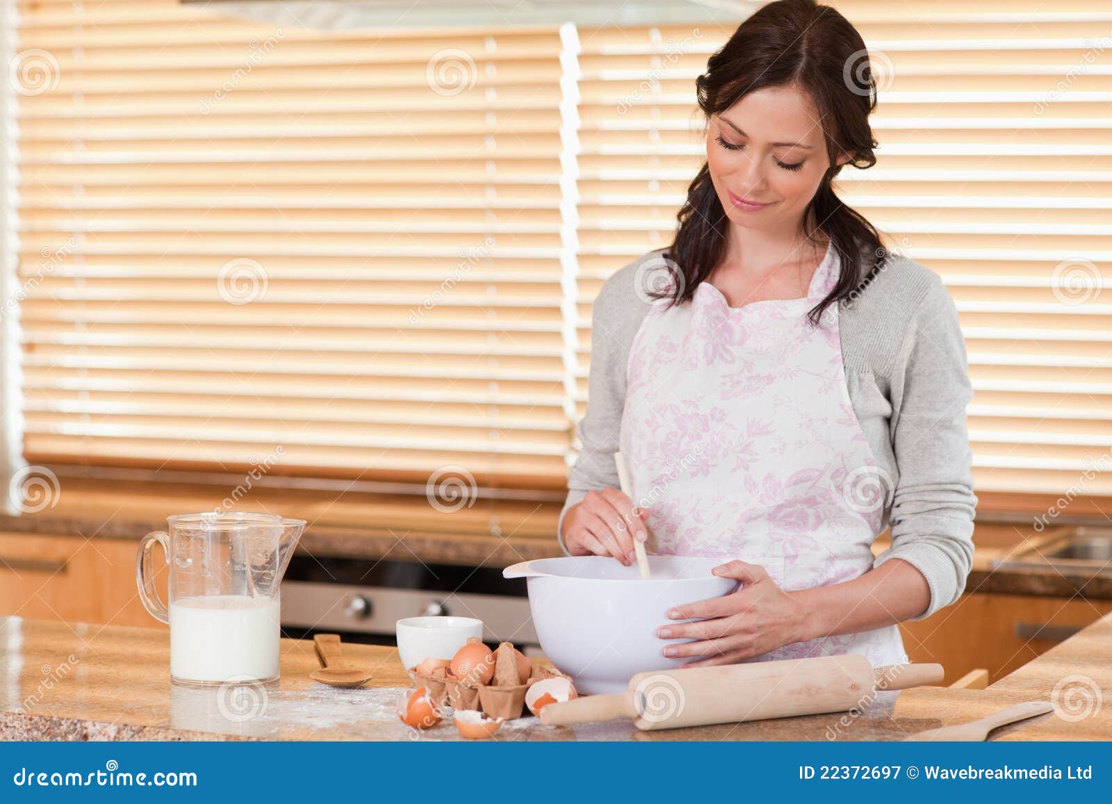 Happy woman baking stock image. Image of caucasian, baker - 22372697