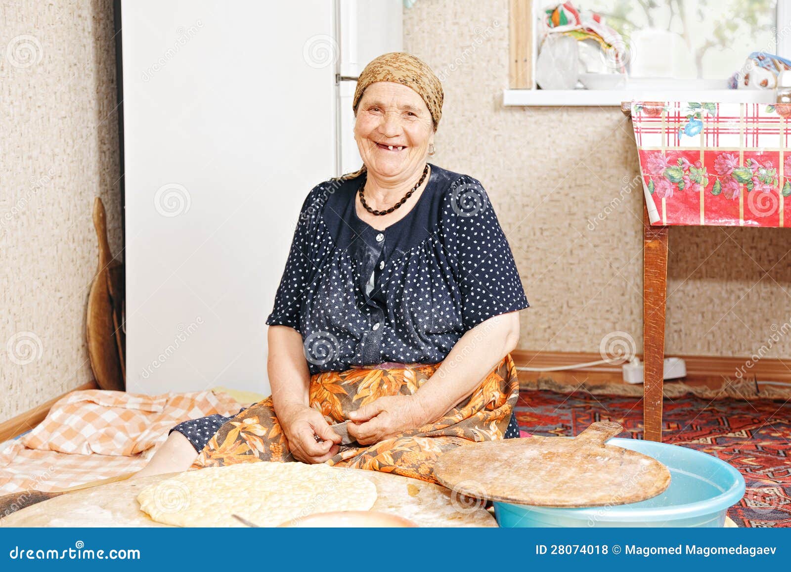 Happy woman baking bread stock photo. Image of baking - 28074018