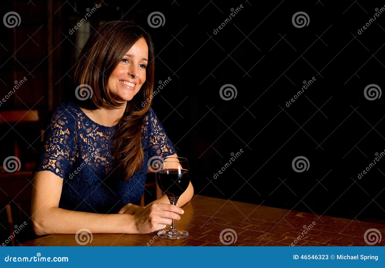 Happy woman in a bar stock image. Image of happy, cheerful - 46546323