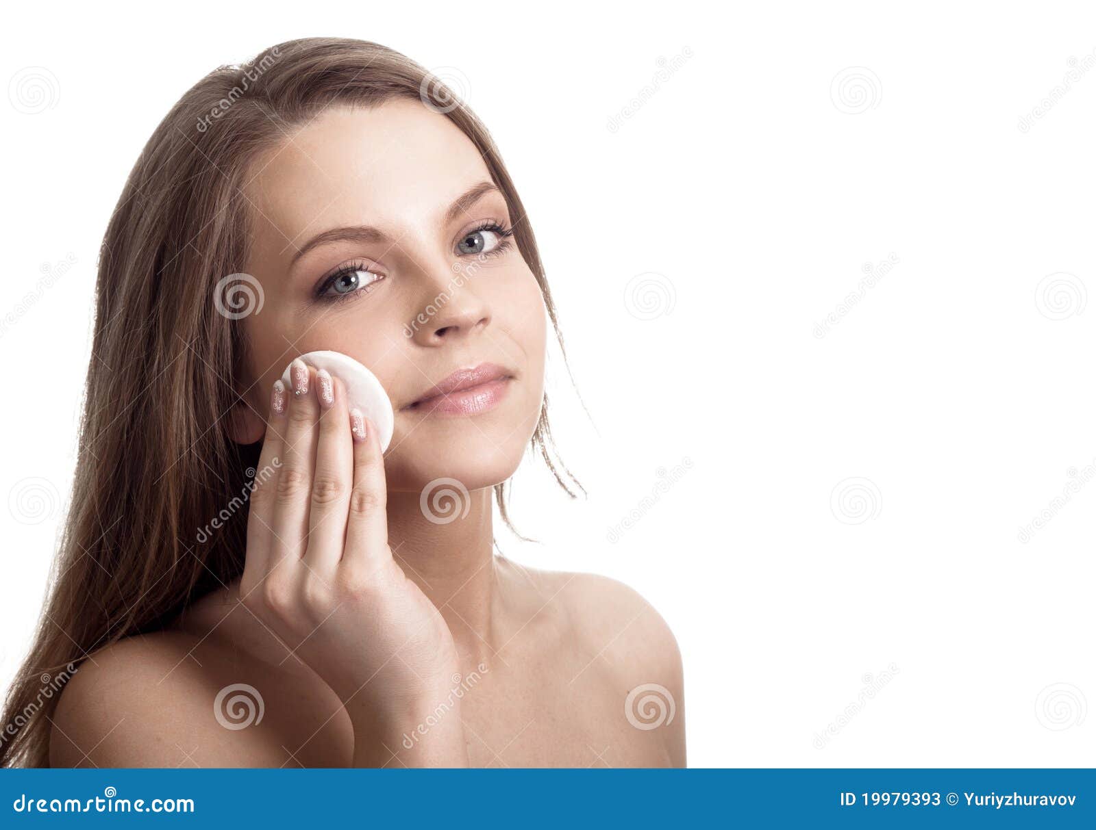 Happy Woman Caring about Her Face Stock Image - Image of girl, smile ...