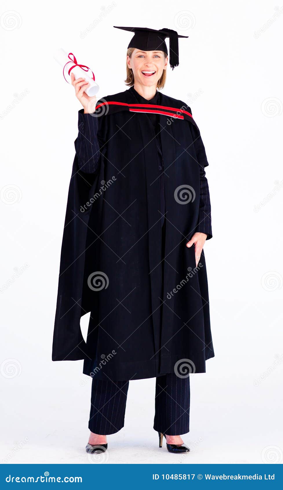 Happy Woman Celebrating Graduation Stock Image - Image of happy, exam ...