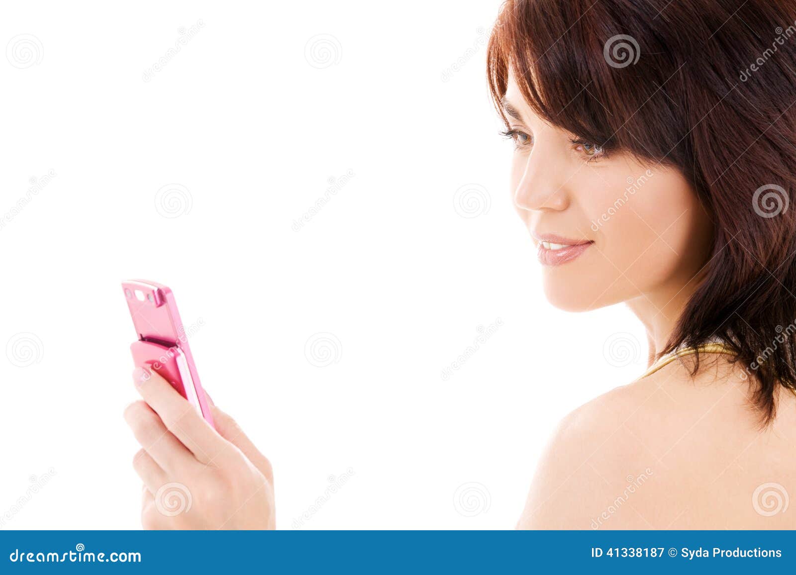 Happy Woman with Cell Phone Stock Image - Image of female, chat: 41338187