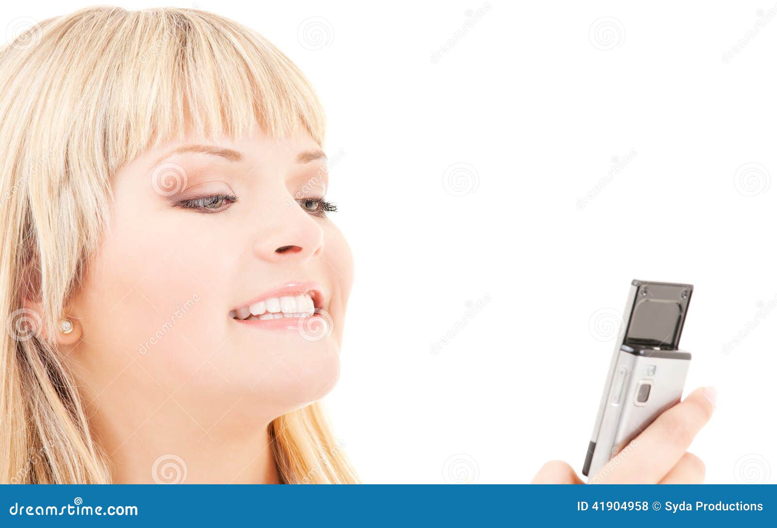 Happy Woman with Cell Phone Stock Photo - Image of modern, lady: 41904958