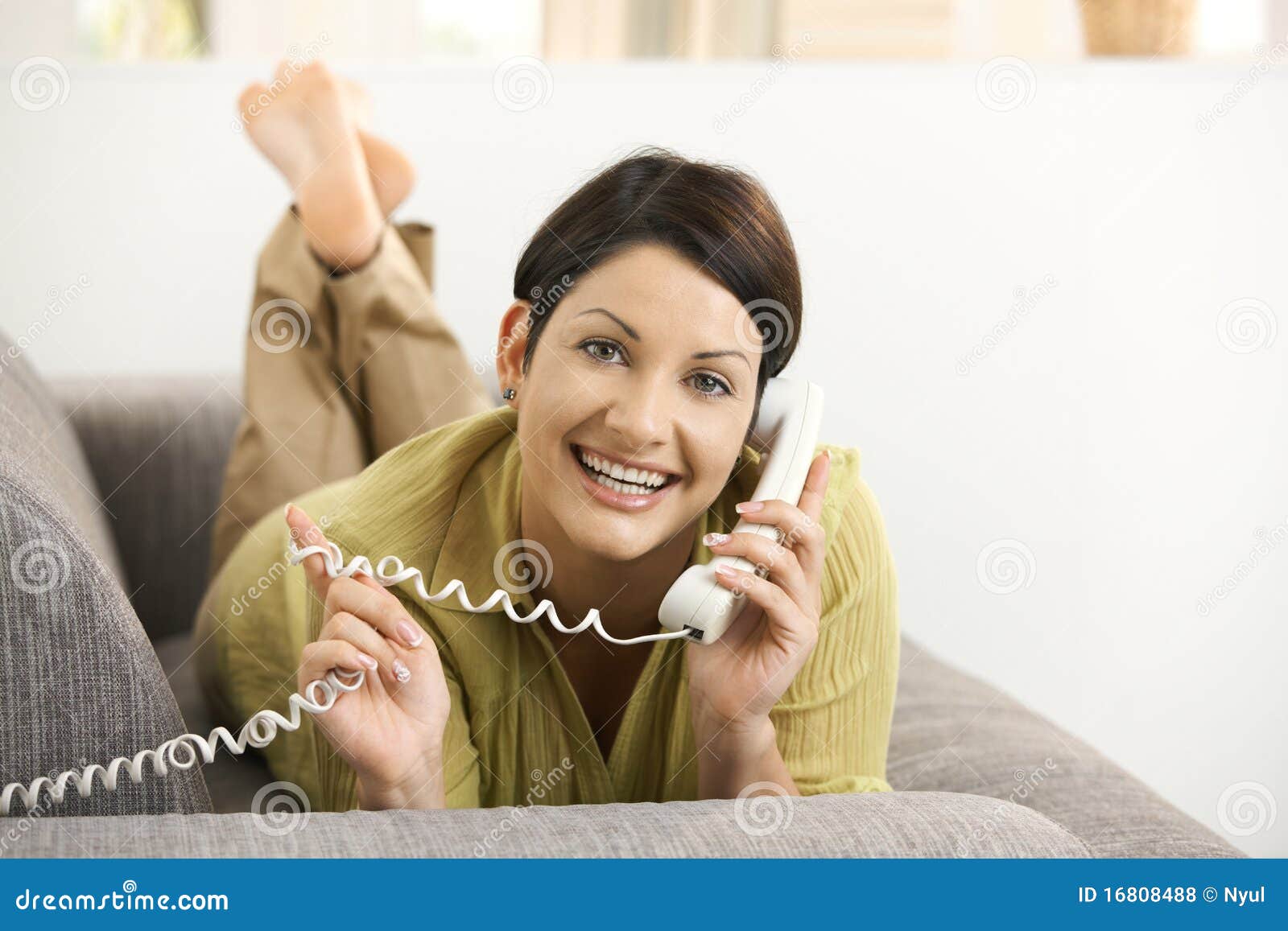 Happy Woman Chatting on Phone Stock Photo - Image of beauty, happiness ...