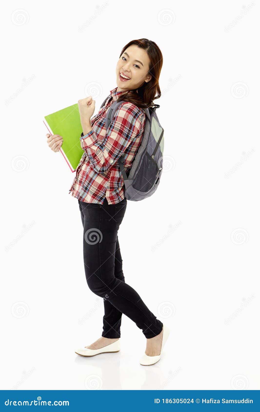 Happy woman cheering stock photo. Image of gesturing - 186305024