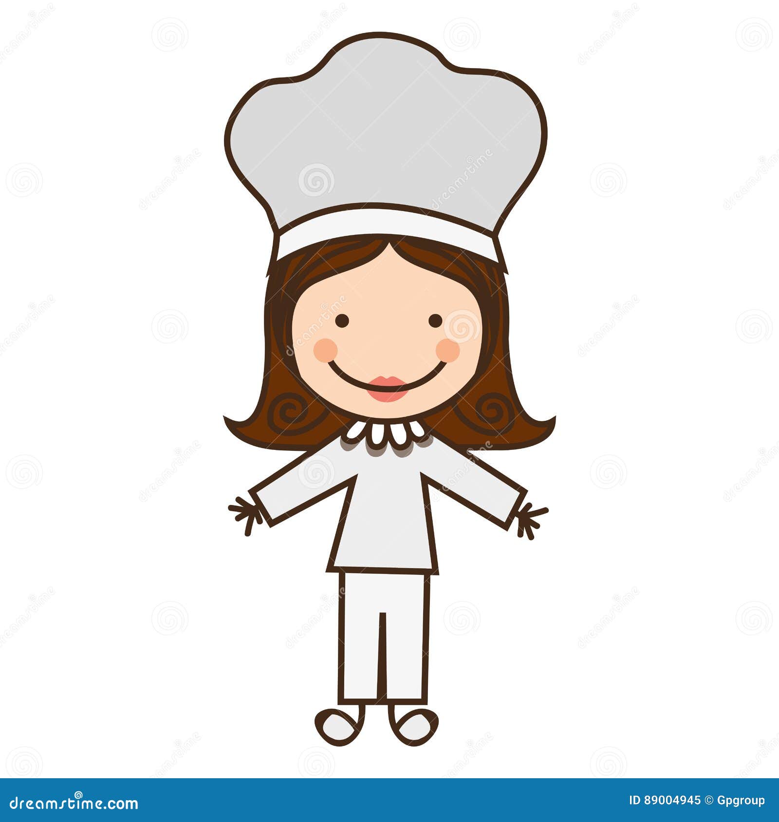 Happy woman chef icon stock illustration. Illustration of character ...
