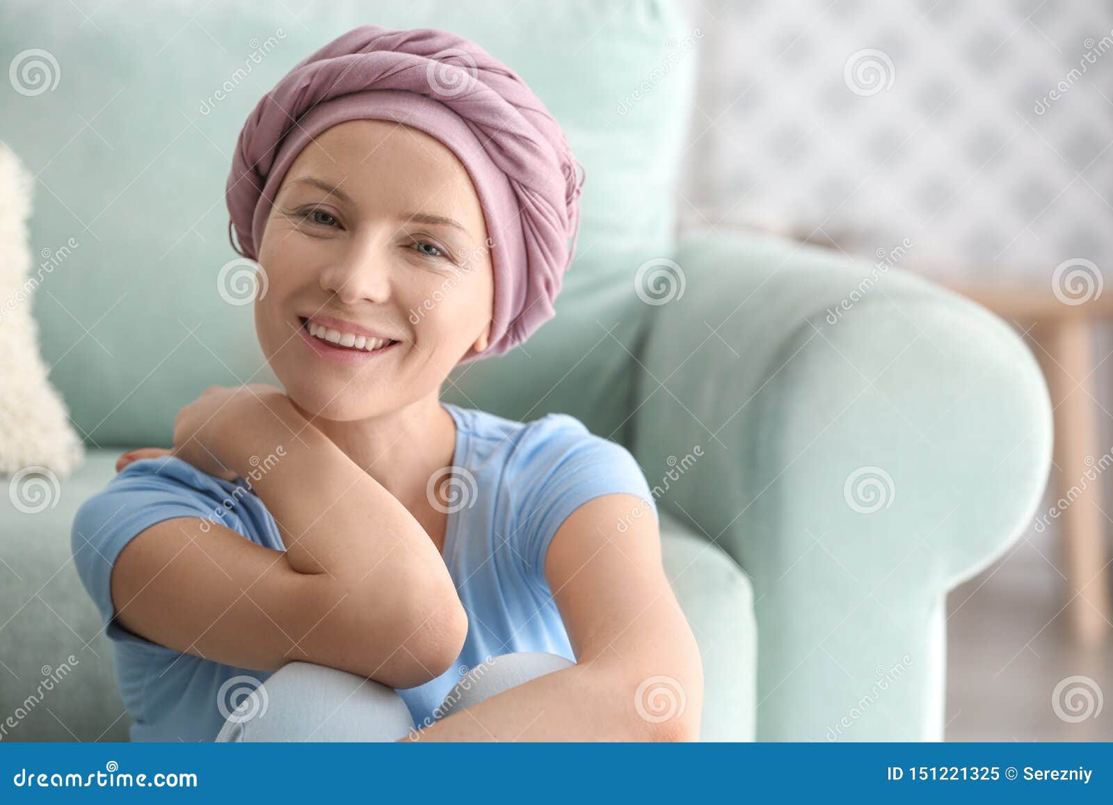 Happy Woman after Chemotherapy at Home Stock Image - Image of happy ...
