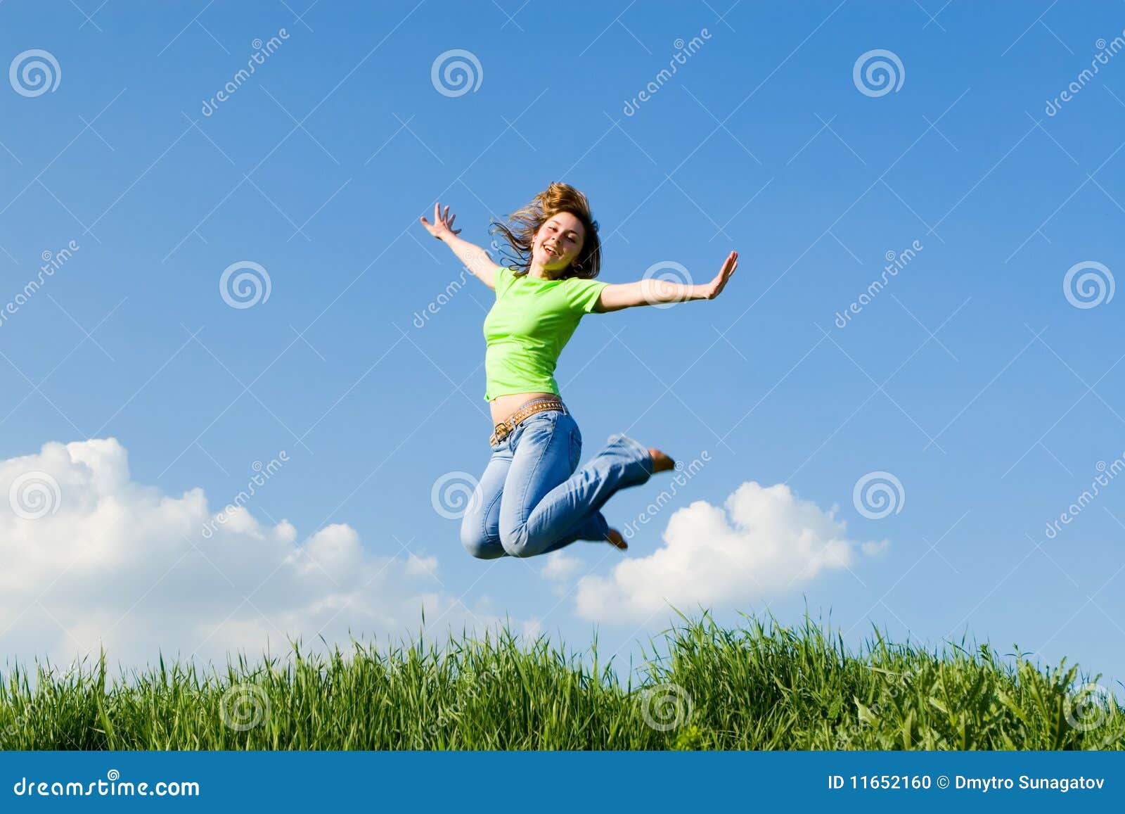 Happy Woman Dreams To Fly on Winds Stock Photo - Image of life, girl ...