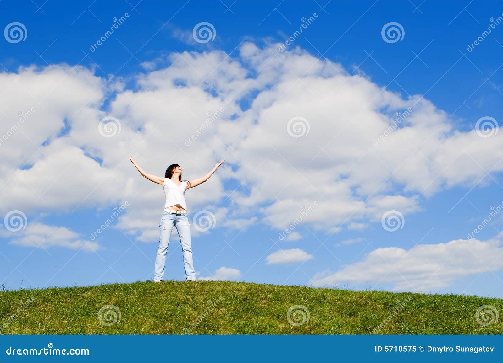 Happy Woman Dreams To Fly on Winds Stock Image - Image of lifestyle ...
