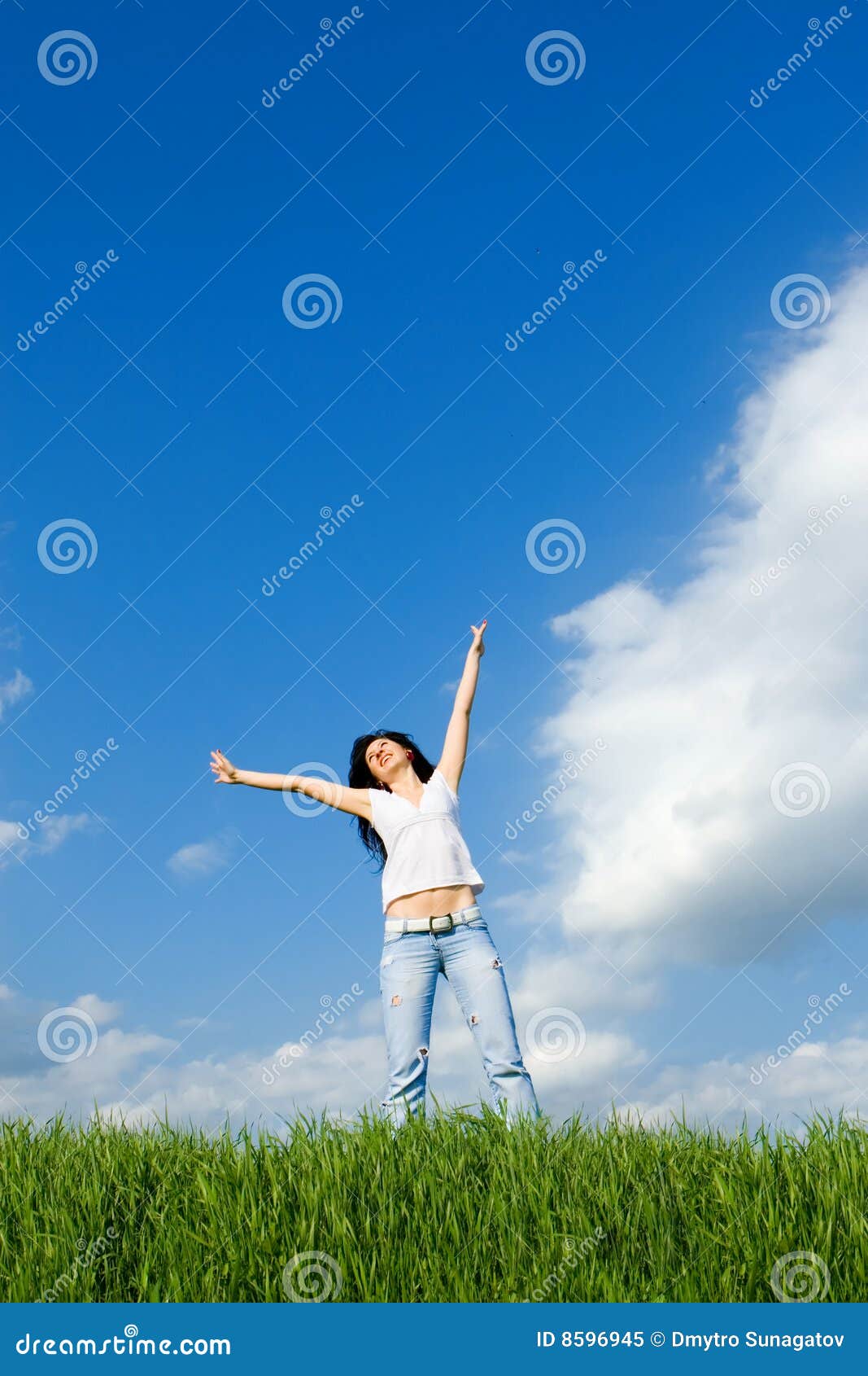 Happy Woman Dreams To Fly on Winds Stock Image - Image of lifestyle ...