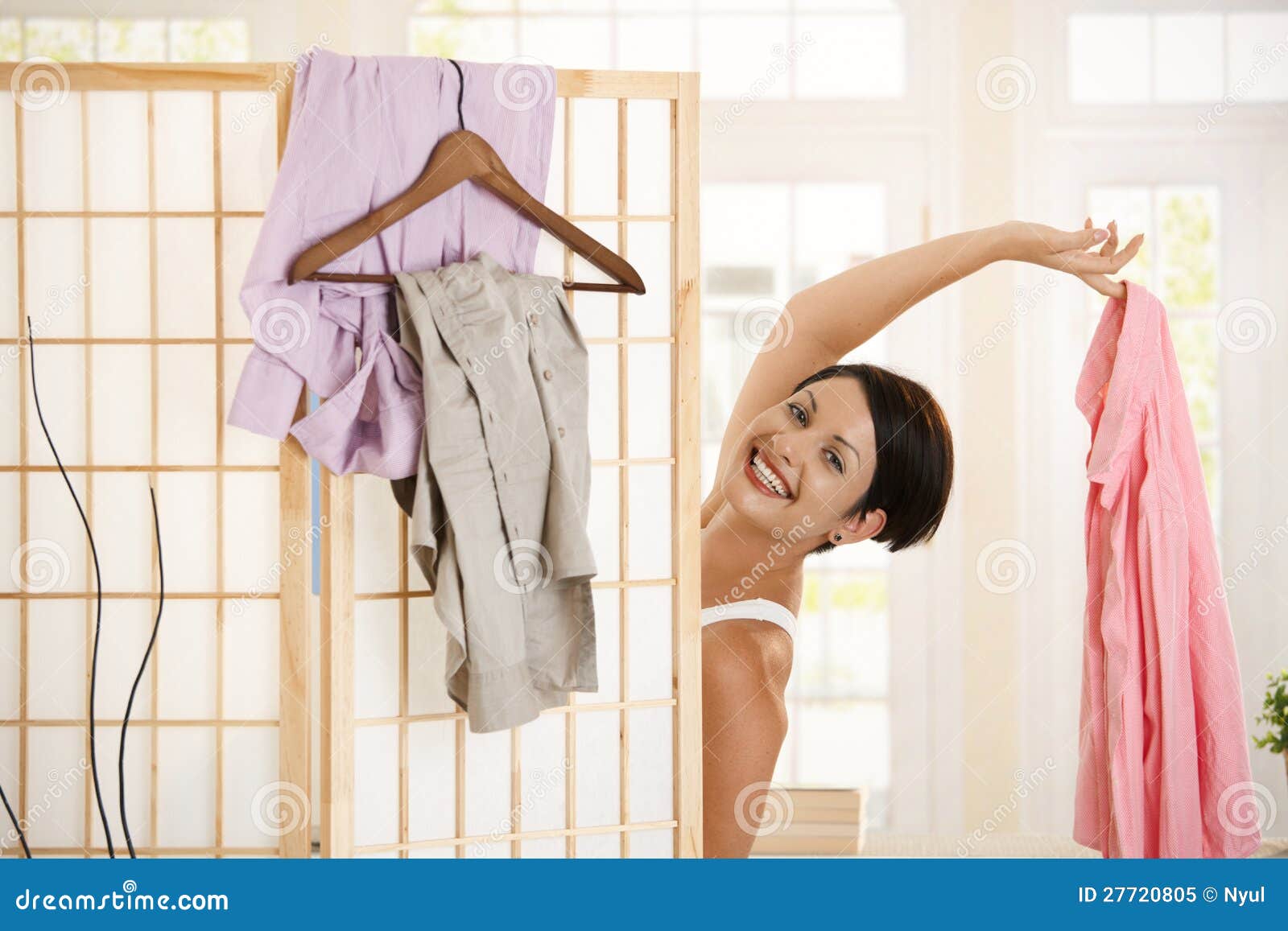 Woman In Dressing Room With Male Hair Stylist Royalty-Free Stock Photo ...