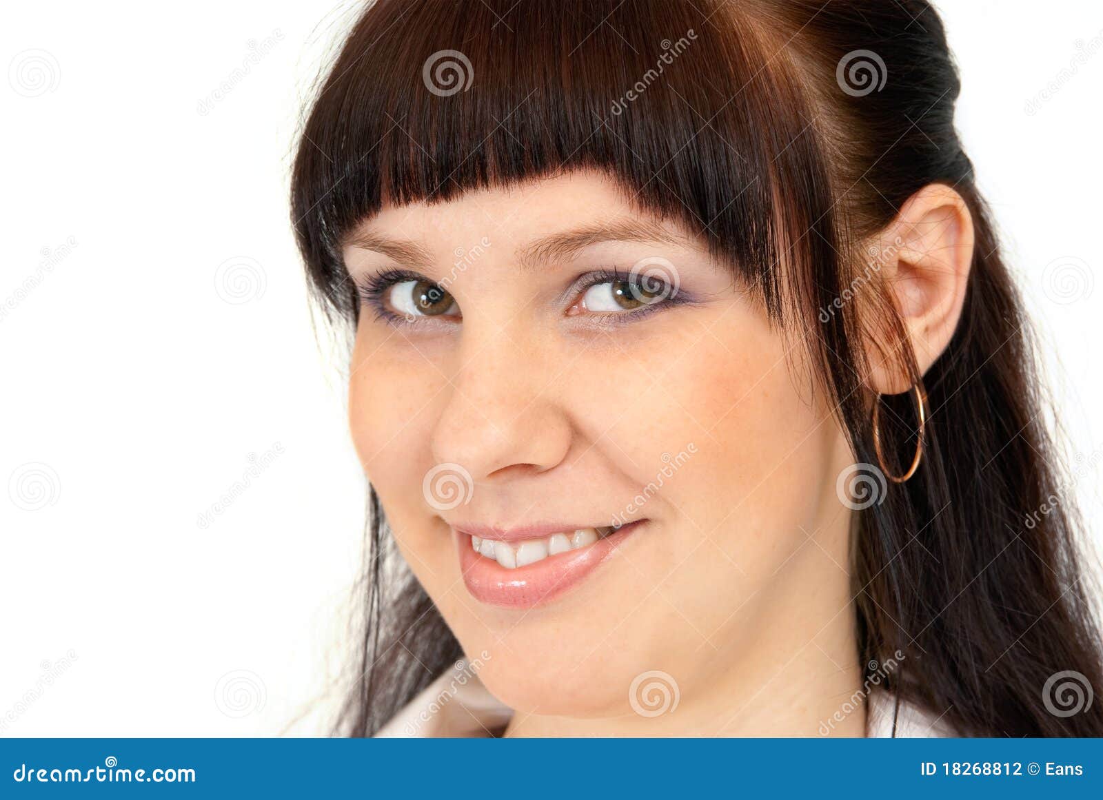 Happy woman face stock photo. Image of close, isolate - 18268812